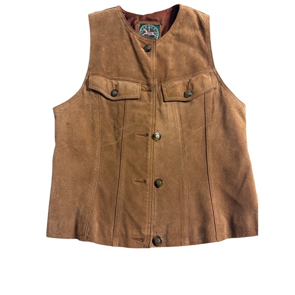 Harold's | Jackets & Coats | Harolds Vintage Tan Suede Leather Vest ...